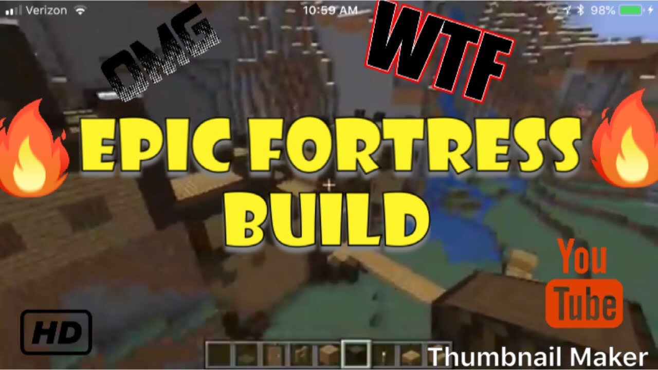 Minecraft Epic Fortress build- Time Lapse - YouTube