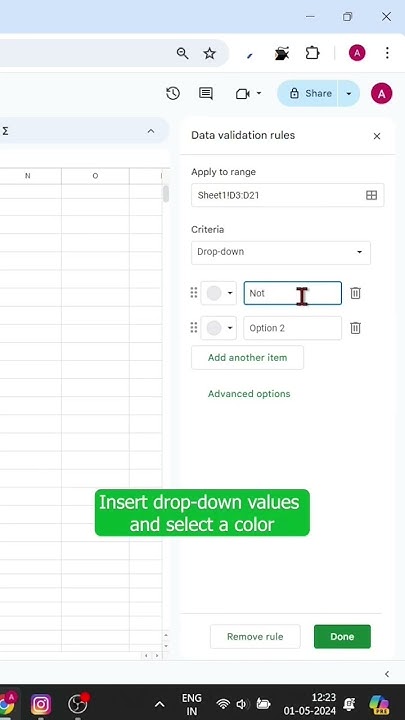🙏how to create colour drop-down menus in google sheet #excel #exceltech - YouTube