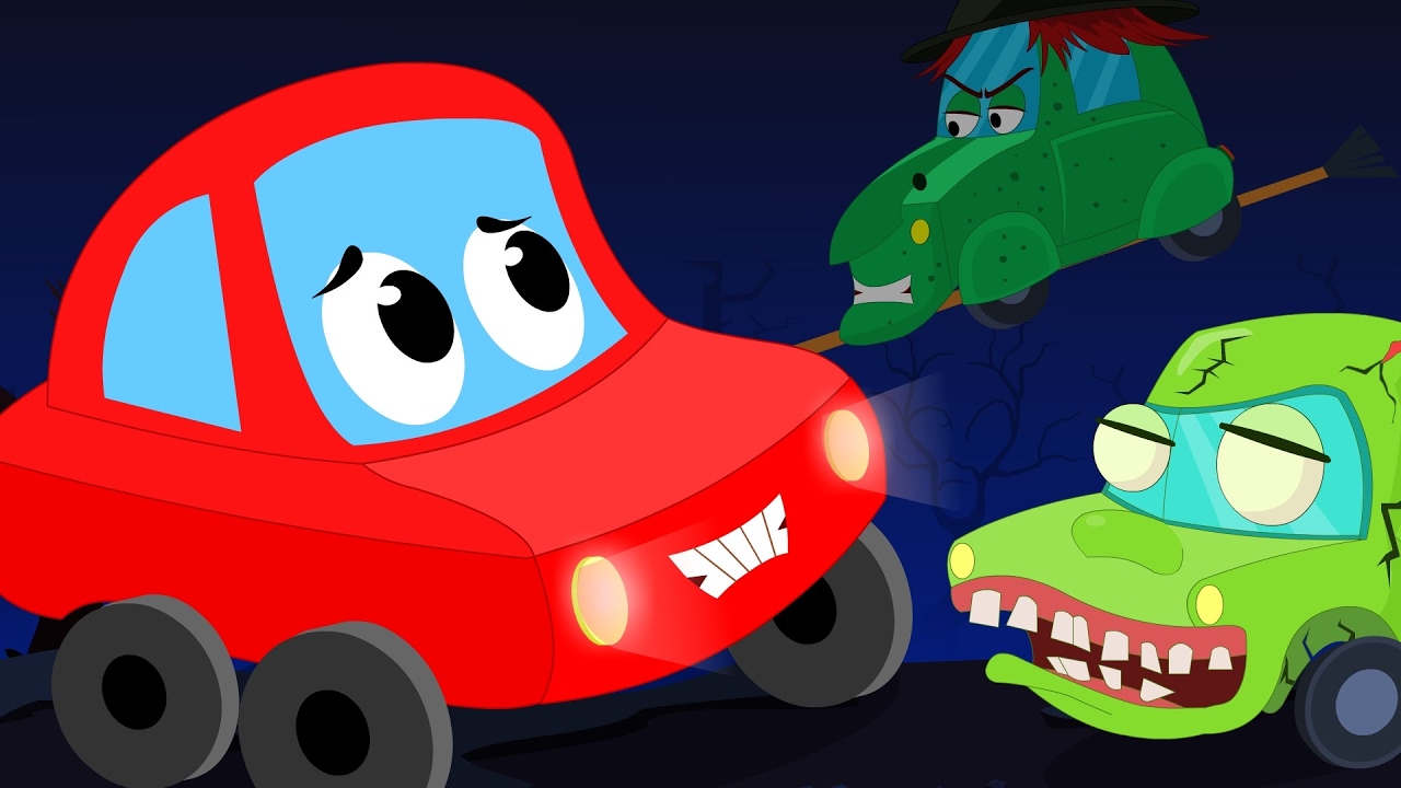 Little Red Car Rhymes - It's Halloween Night | Scary Song | Little Red ...