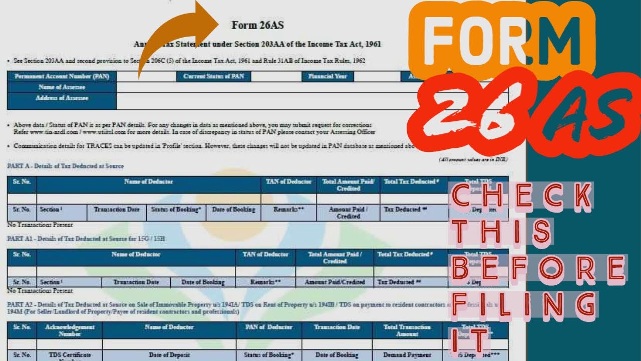 தமிழில்...Form 26AS in TRACES - fully explained | The CA - YouTube