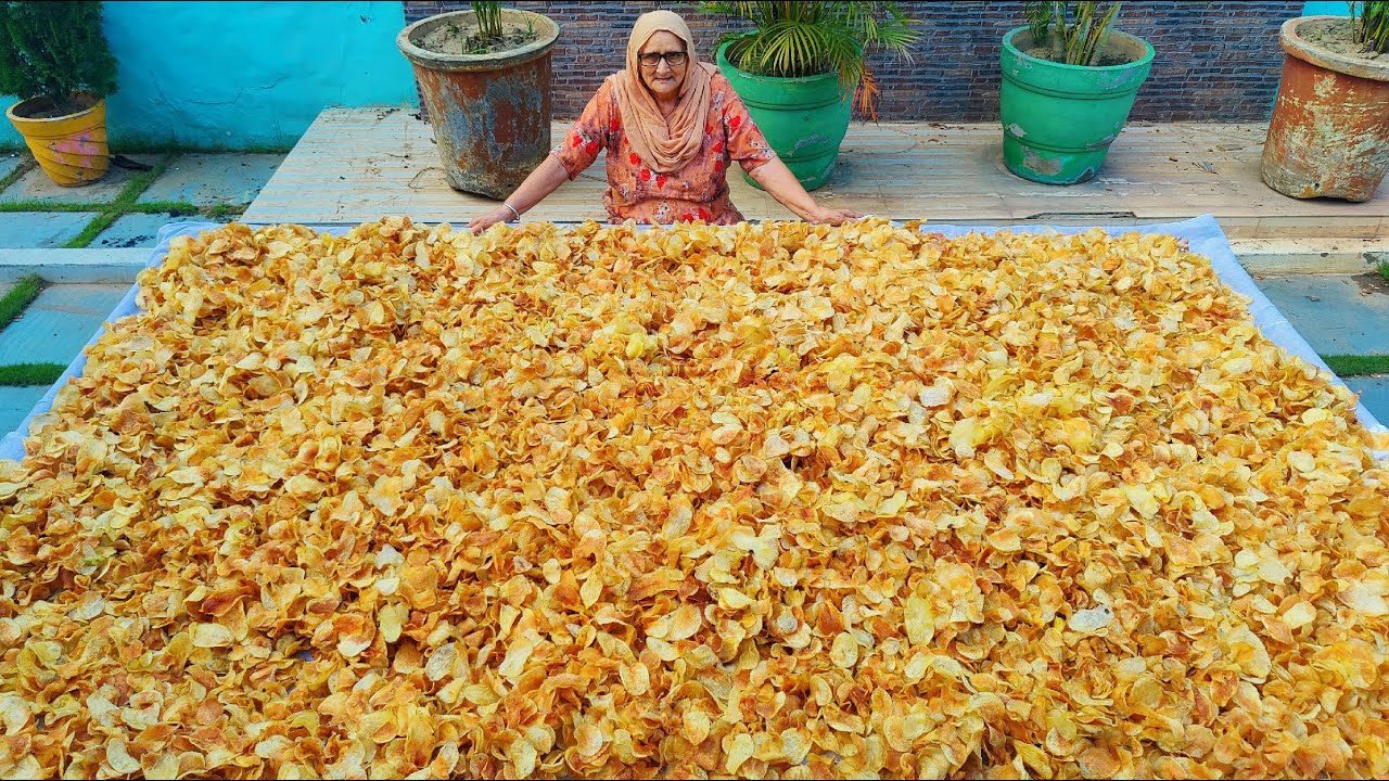 1 MILLION POTATO CHIPS RECIPE BY GRANNY | STREET FOOD | INDIAN RECIPES ...
