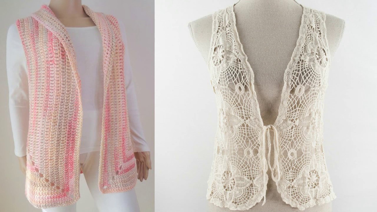 CHALECOS HERMOSOS EN CROCHET PARA MUJER LARGOS Y CORTOS CHALECOS 03 ...