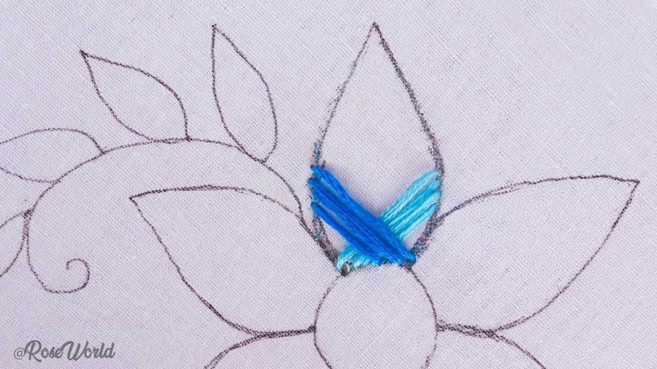 New hand embroidery dual shade amazing fantasy floral design with easy ...