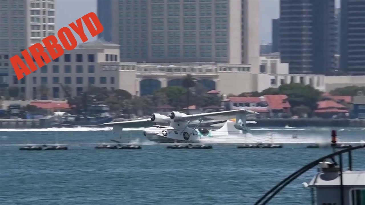 PBY Catalina Landing San Diego Harbor - YouTube