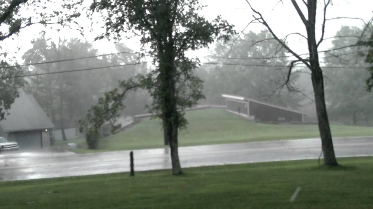 Torrential downpour with small hail stones - YouTube