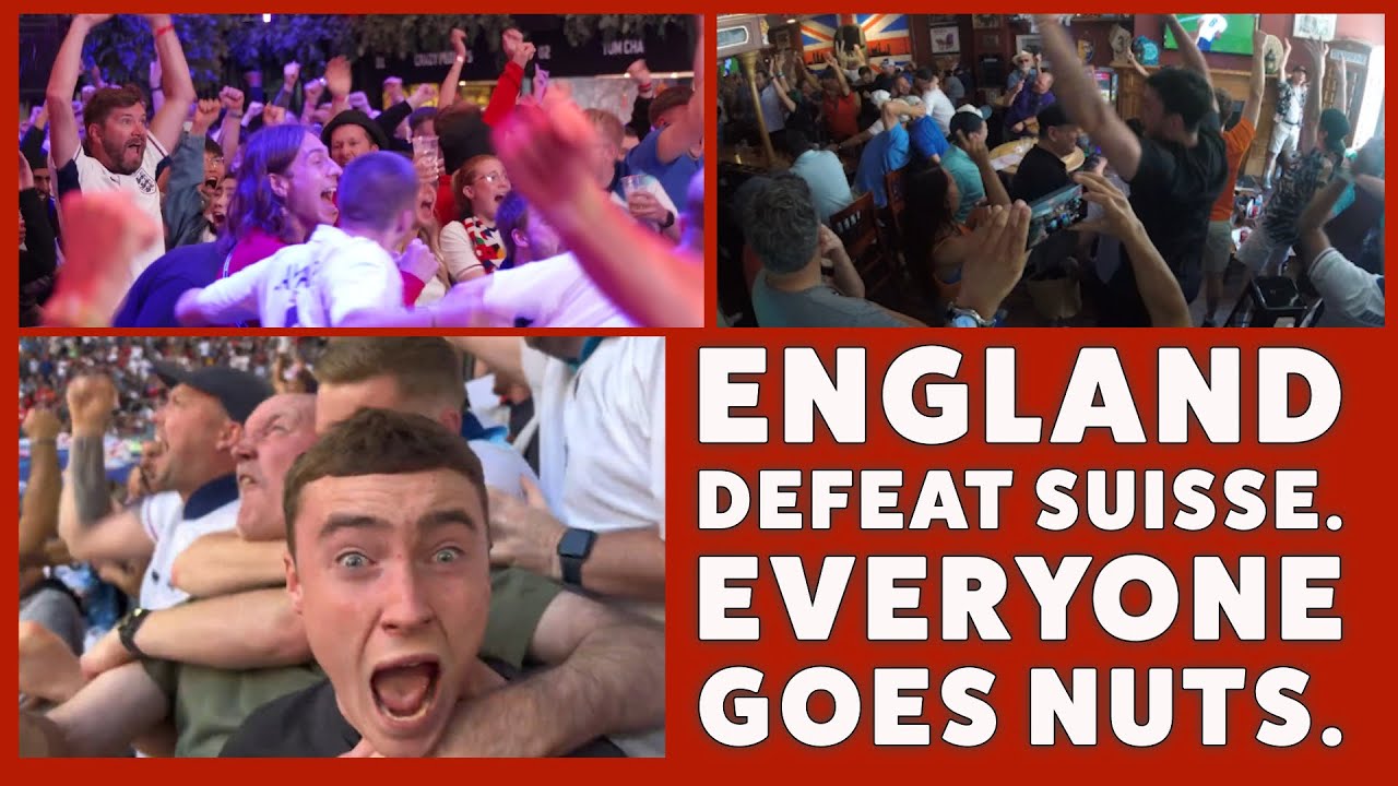 ENGLAND WIN IN PENALTIES. EVERYONE GOES NUTS. (CRAZY FAN REACTIONS ...