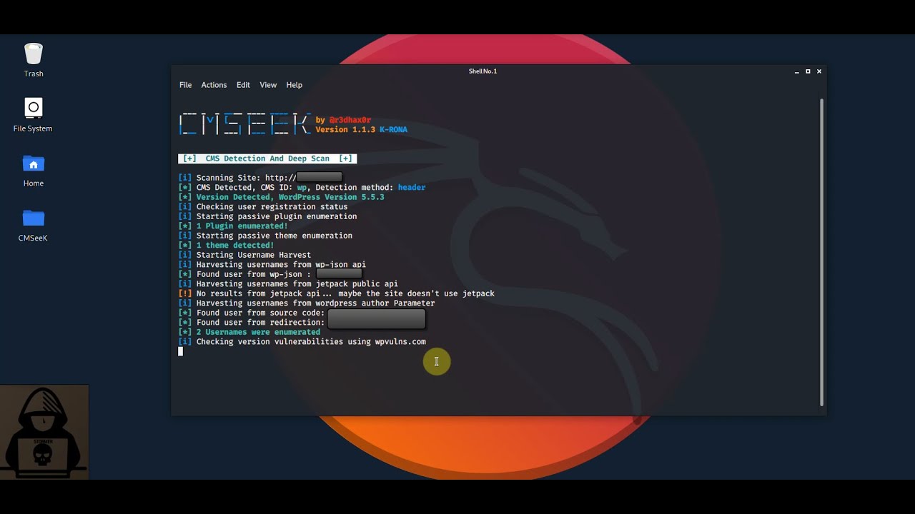 Cmseek Cms Detection And Exploitation Suite V1 1 3 Latest Version Kali Linux Youtube