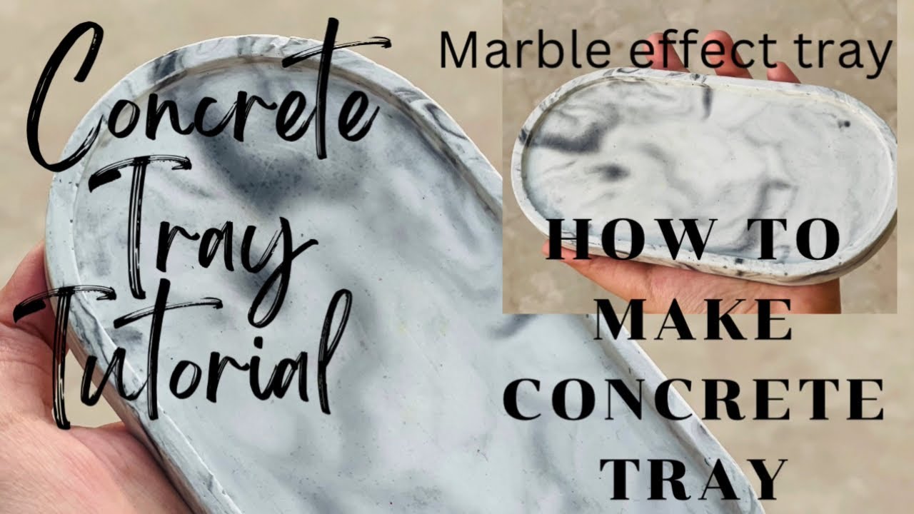 How to make concrete tray | Trinket Tray | Concrete Tray Tutorial ...