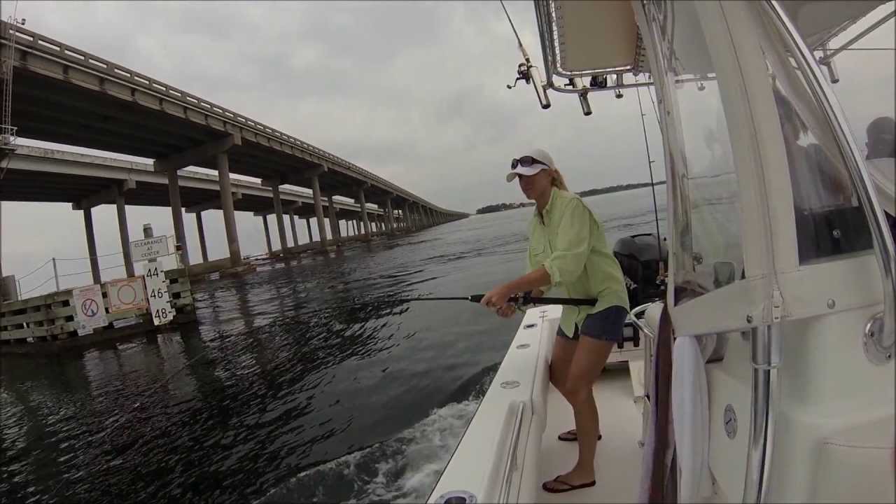 BIG Redfish in Destin, Florida - Backwoods Girls - YouTube
