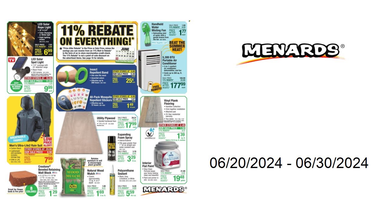 Menards Weekly Ad (US) - 06/20/2024 - 06/30/2024 - YouTube