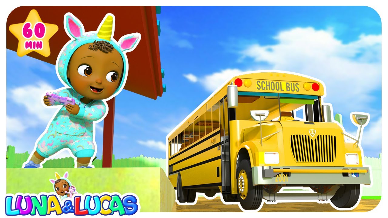 Wheels on the Bus | Luna and Lucas | Nursery Rhymes for Kids - YouTube