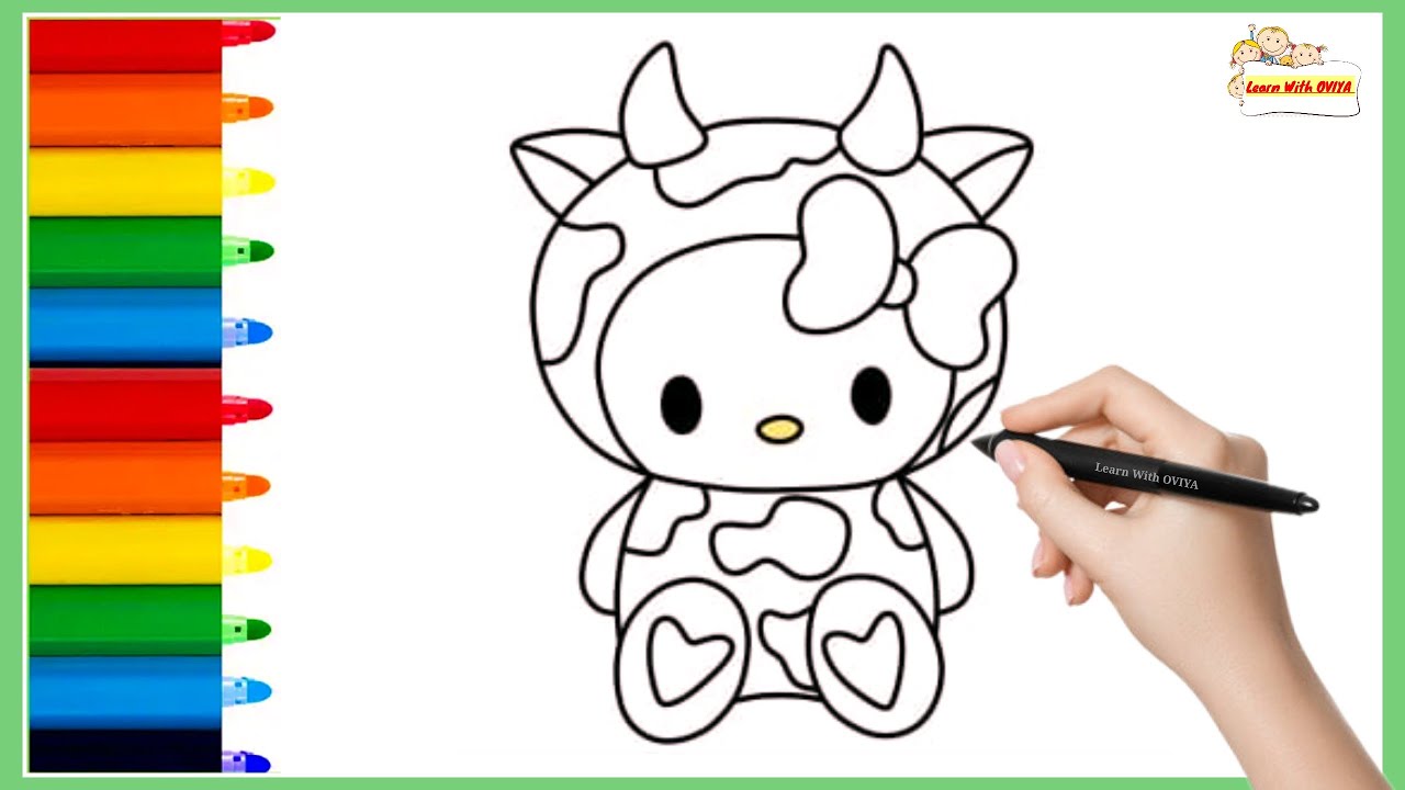 How to Draw Hello Kitty | Cute hello kitty drawing Step by step | How ...