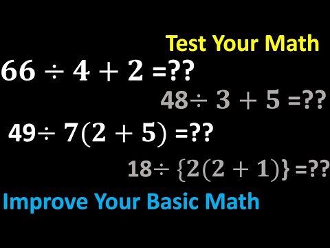 Improve Your Basic Math|Test Your Math|BODMAS Rule - YouTube