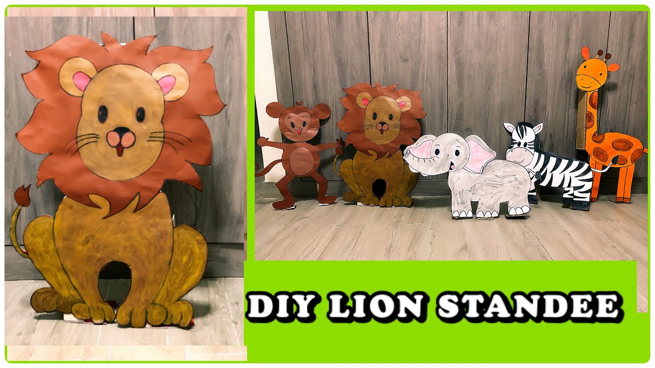 Diy Lion standee for animal Safari themed birthday party, No printer ...