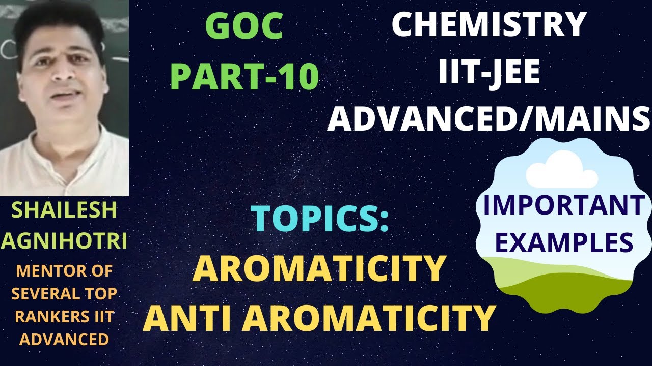 GOC PART-10 , IMPORTANT EXAMPLES ON AROMATICITY , ANTI AROMATICITY, IIT ...