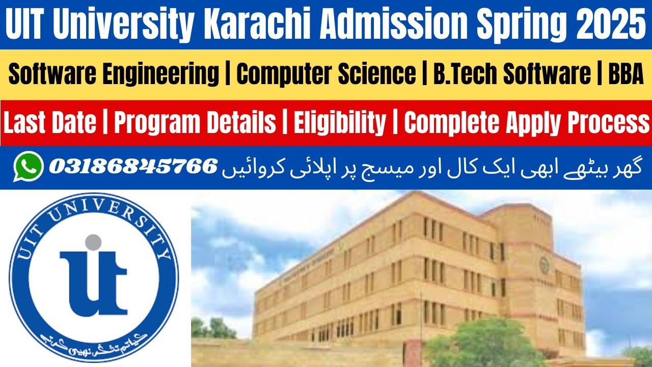 UIT University Karachi Admission 2024 | Usman Institute of Technology ...