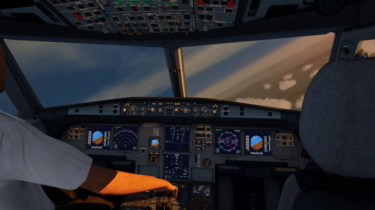 AEROFLY FS 2 [PC] Cockpit A320 Sunset Flight - YouTube