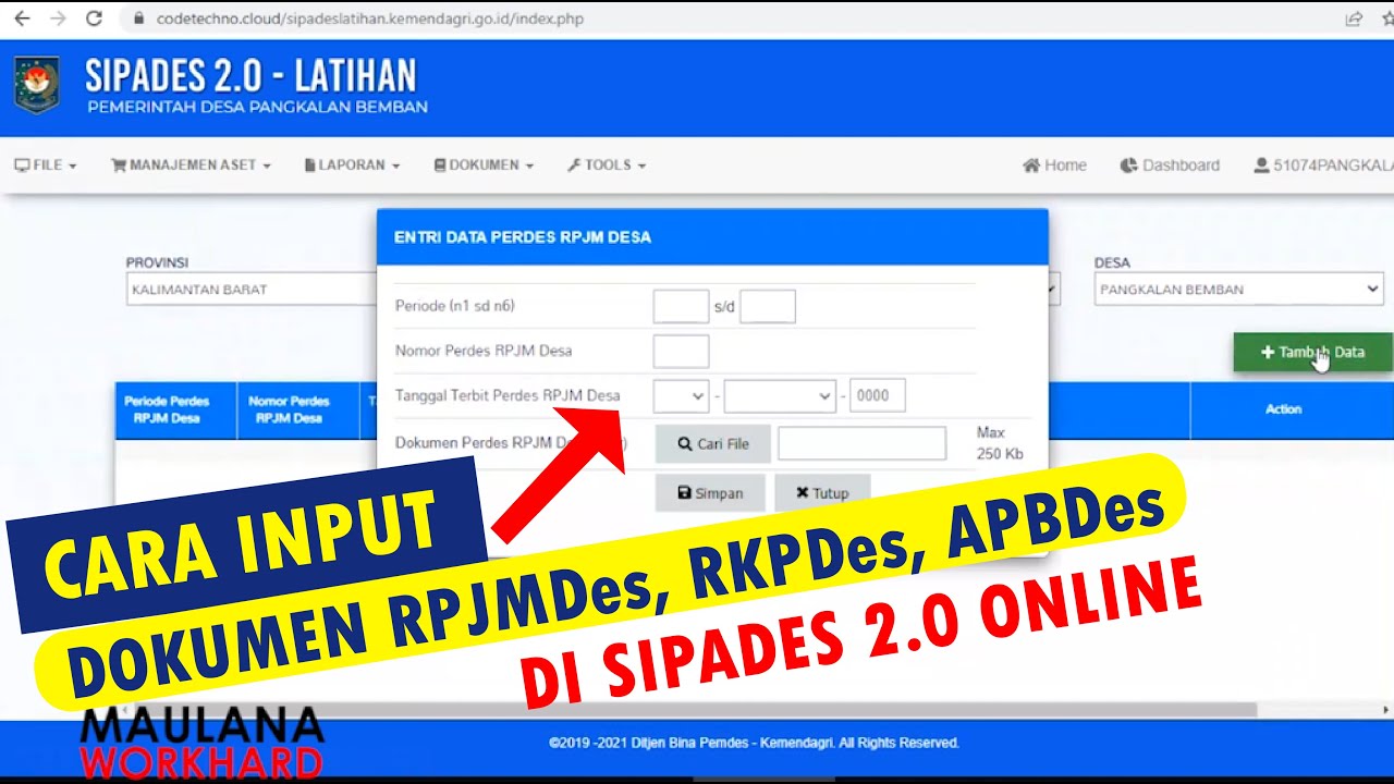 Cara Input Dokumen RPJMDes, RKPDes, dan APBDes di Aplikasi Sipades Web ...