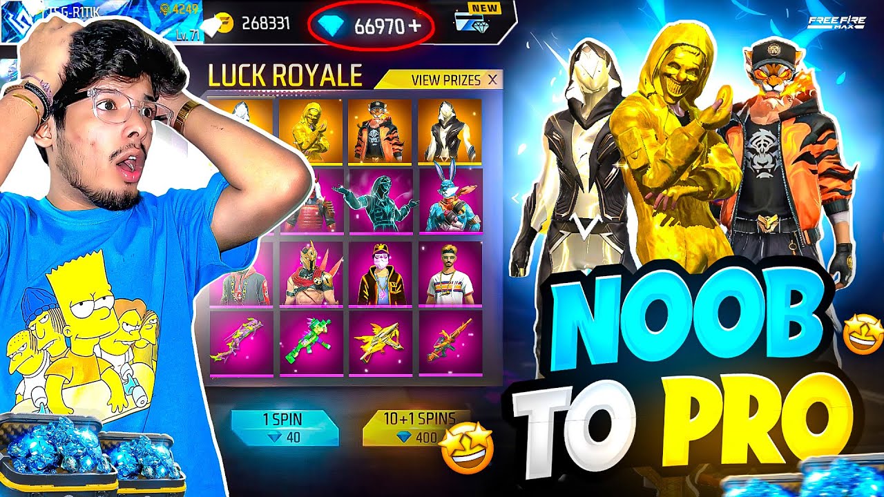 FREE FIRE ULTRA RICH LUCKIEST ID GOT 3 BUNDLES IN 100 DIAMONDS😍💎 NOOB ...