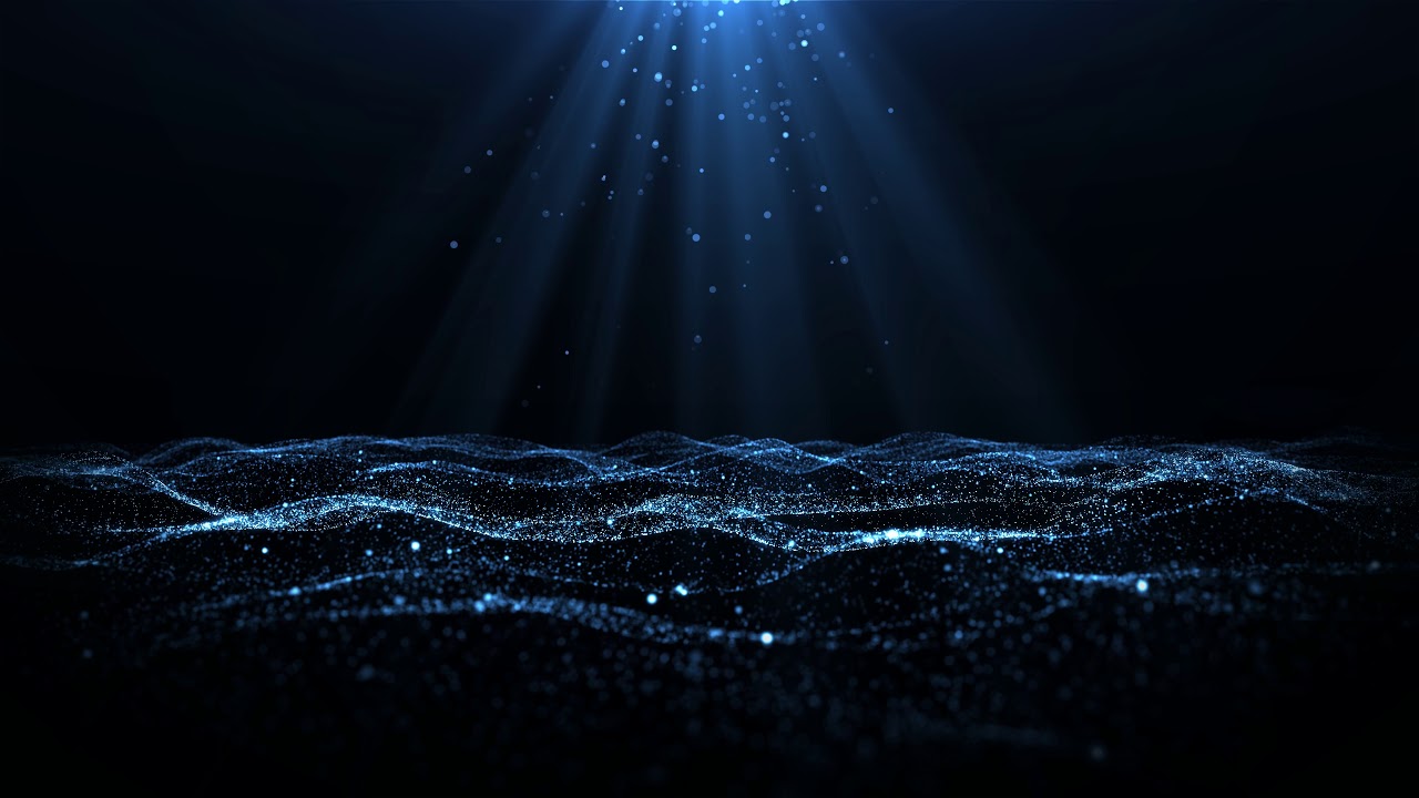Blue dynamic dreamlike particle wave light effect 4K video background ...