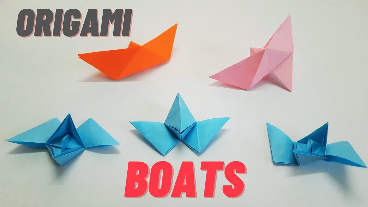 Easy origami boat | 5 types in 8mins - YouTube