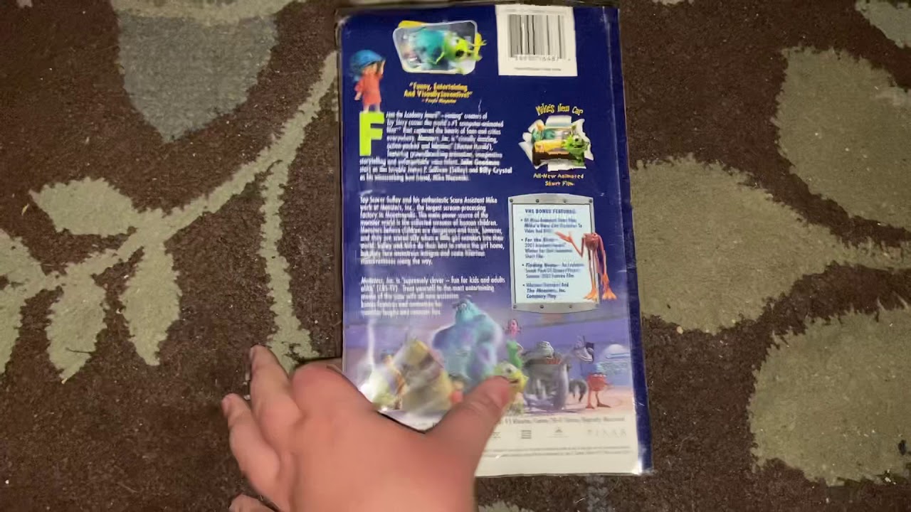 monsters, inc. vhs and dvd review - YouTube