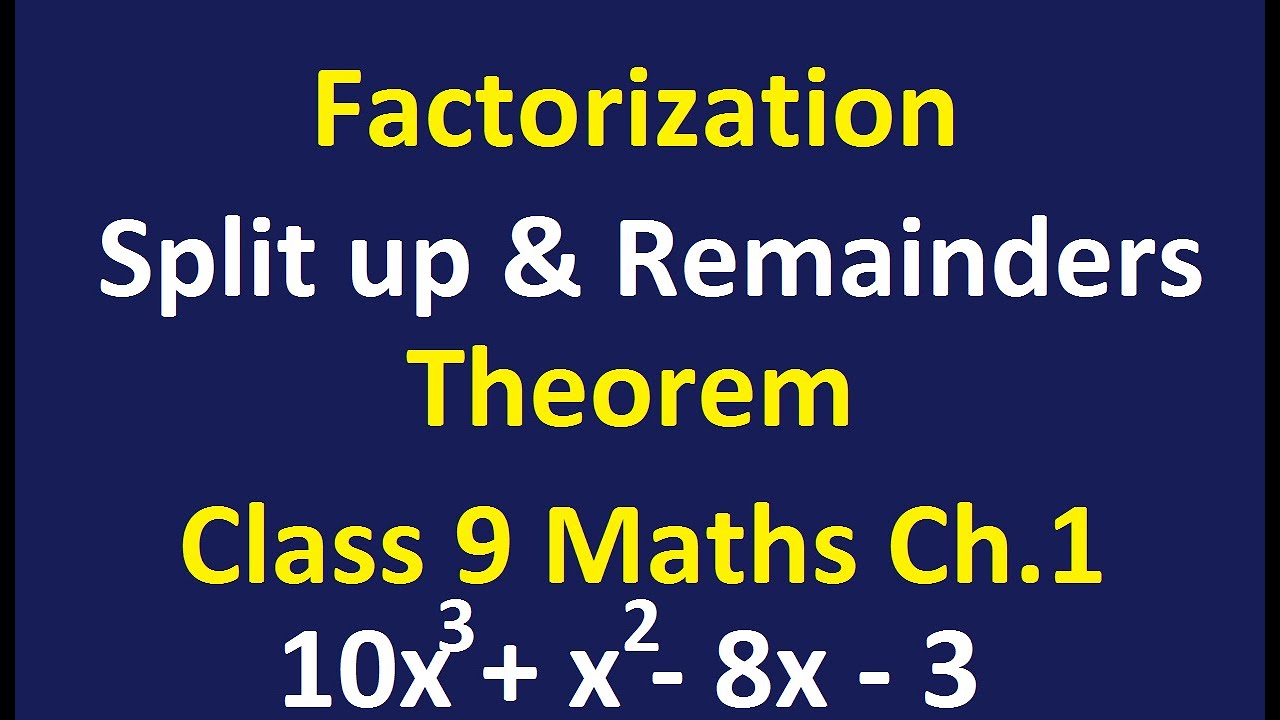 How To solve factorization of polynomial by Split Up and Reminder ...