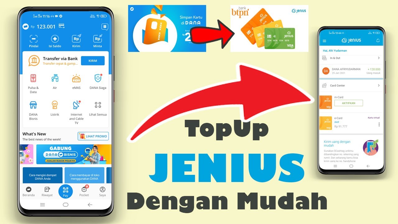 Cara Transfer Saldo DANA ke JENIUS - YouTube
