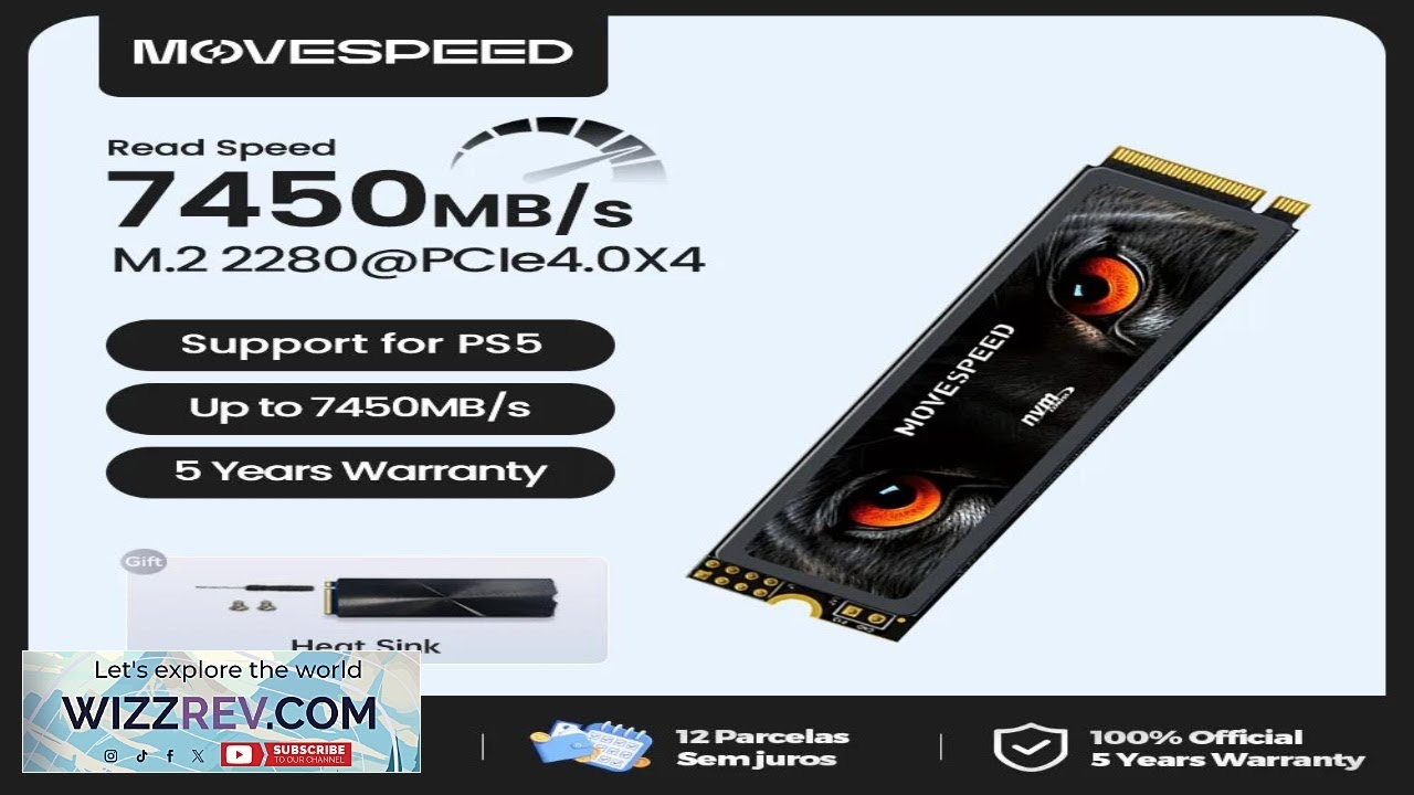 MOVESPEED 7450MB/s SSD NVMe M.2 2280 4TB 2TB 1TB Internal Solid State ...