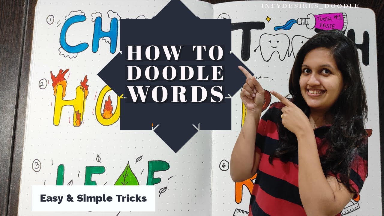 Turn SIMPLE WORDS into DOODLES | DOODLE WORDS | Lettering Doodle | How ...