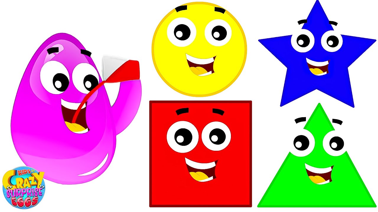 Learn Shapes for Children by Crazy Surprise Eggs - YouTube
