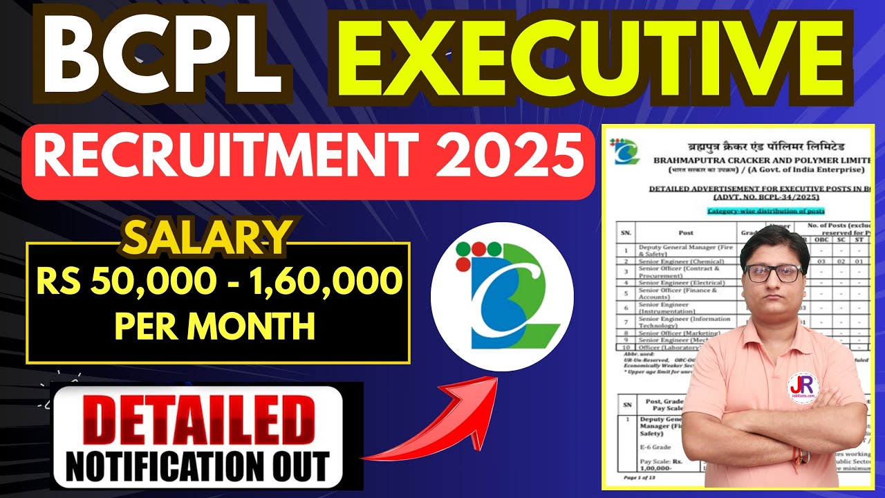 BCPL Recruitment 2025 | BCPL Executive New Vacancy 2025 | BCPL Senior ...