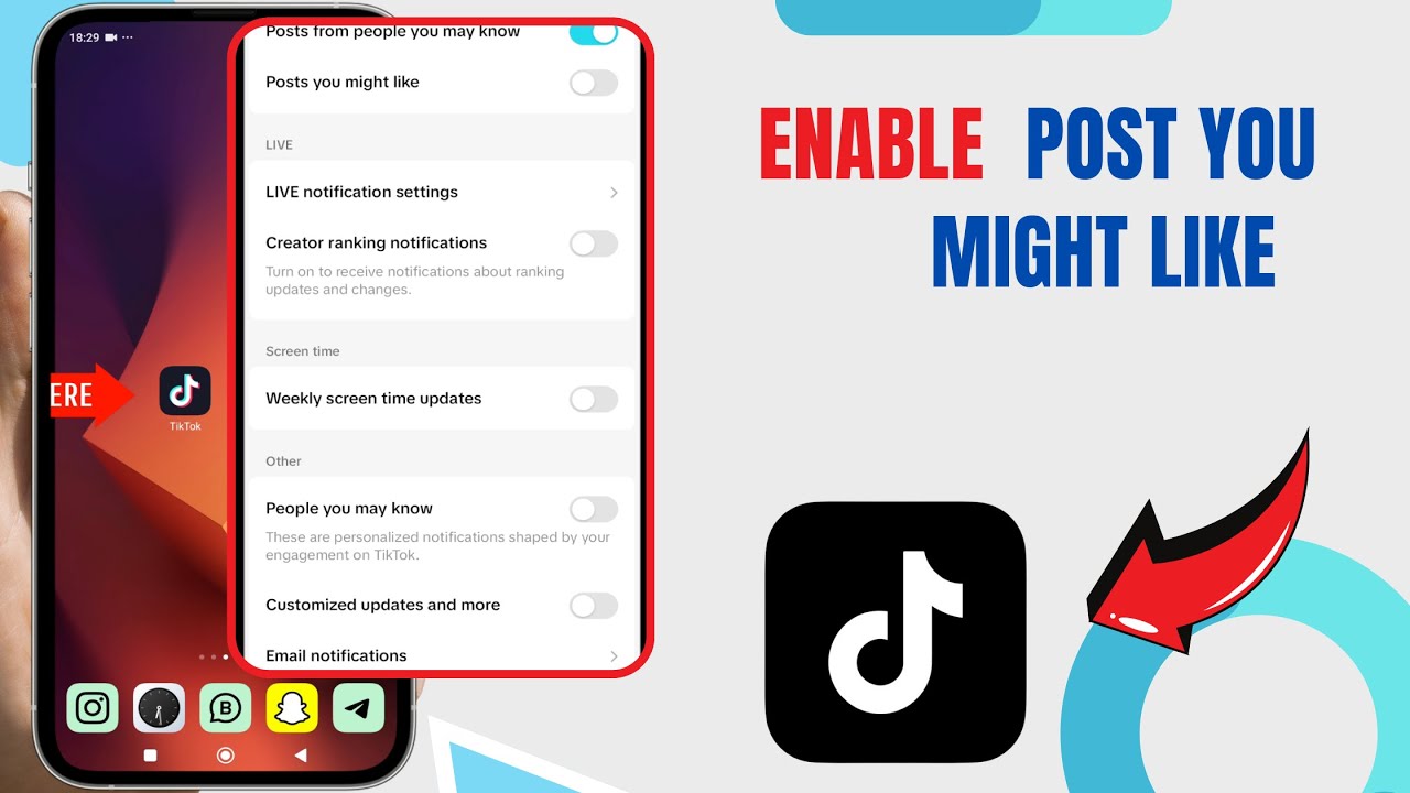 Enable Post You Might Like On Tiktok. |Technologyglance - YouTube