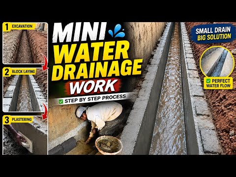 we will be covering a mini water drainage work project| Mason Work #construction