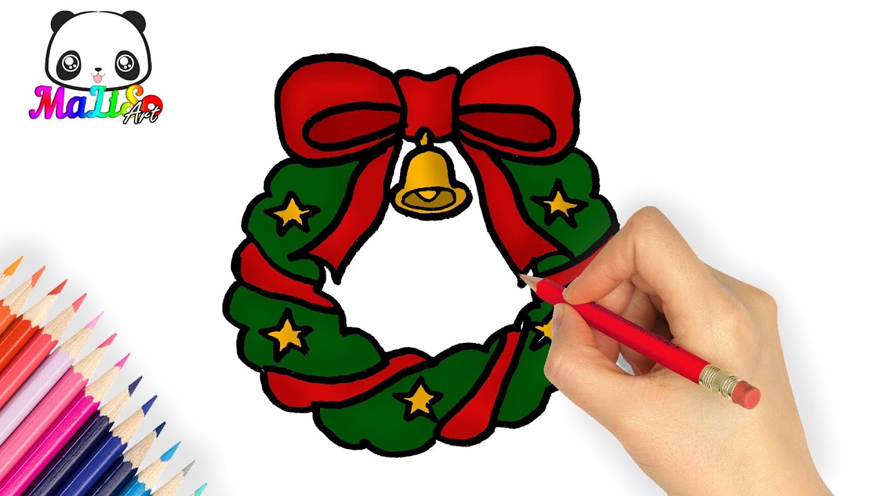 Як намалювати РІЗДВЯНИЙ ВІНОК Малюємо та розмальовуємо How To Draw A