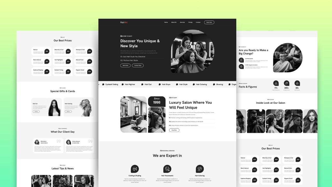 Master Responsive Website Design : Hair Salon Website HTML CSS and ...