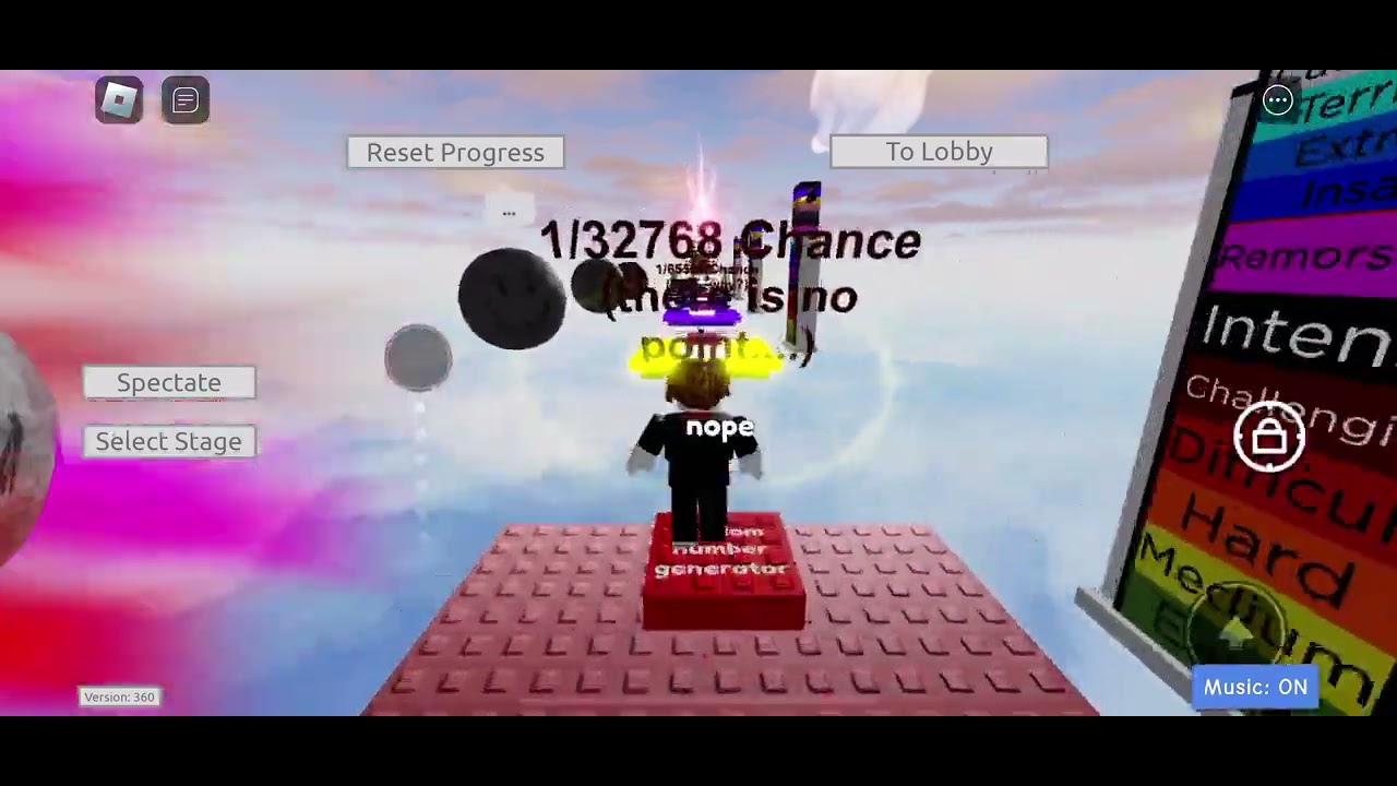 rng difficulty chart obby: completing error on my alt - YouTube