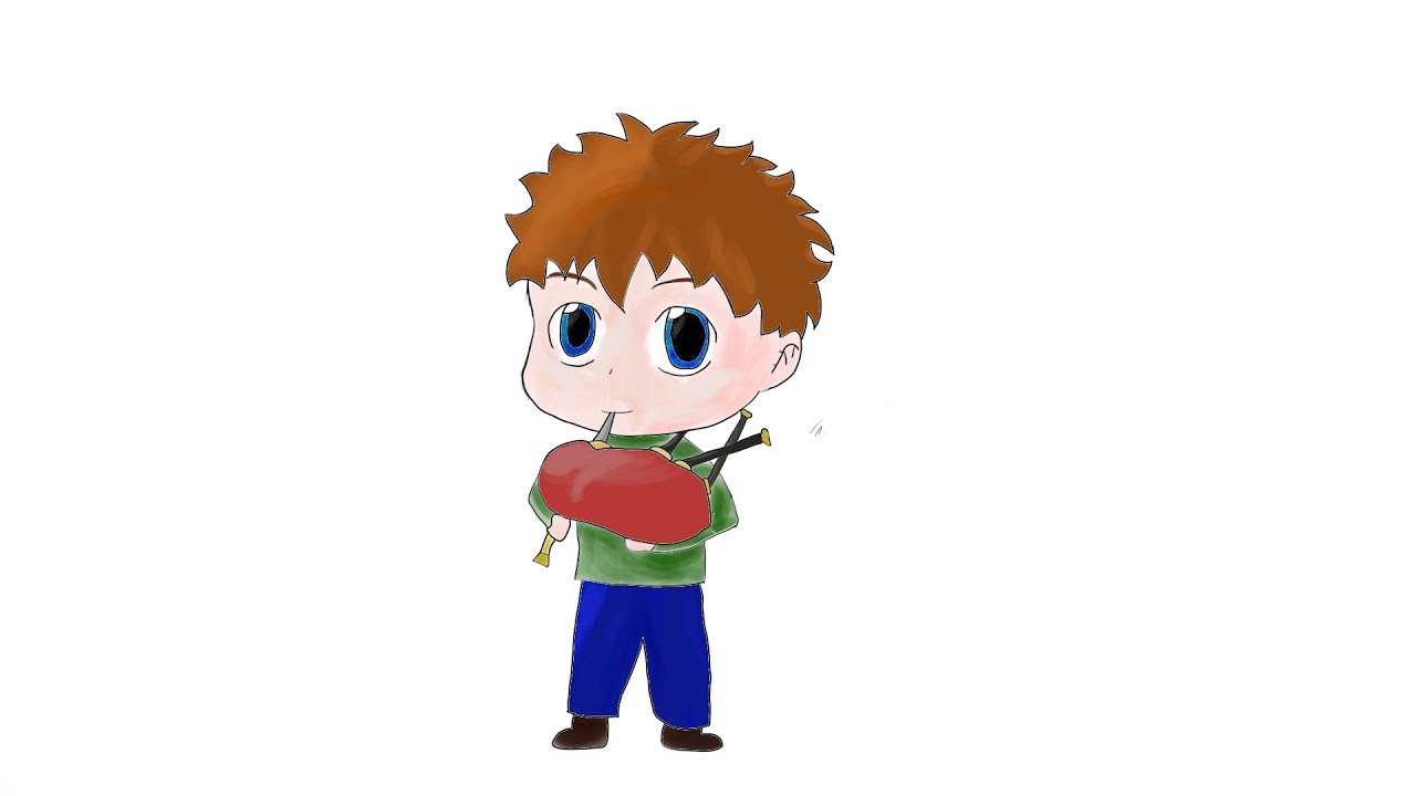 Drawing my logo : Chibi with a bagpipe [SpeedDrawing] - YouTube