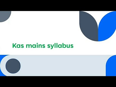 KPSC Kas mains syllabus detail - YouTube