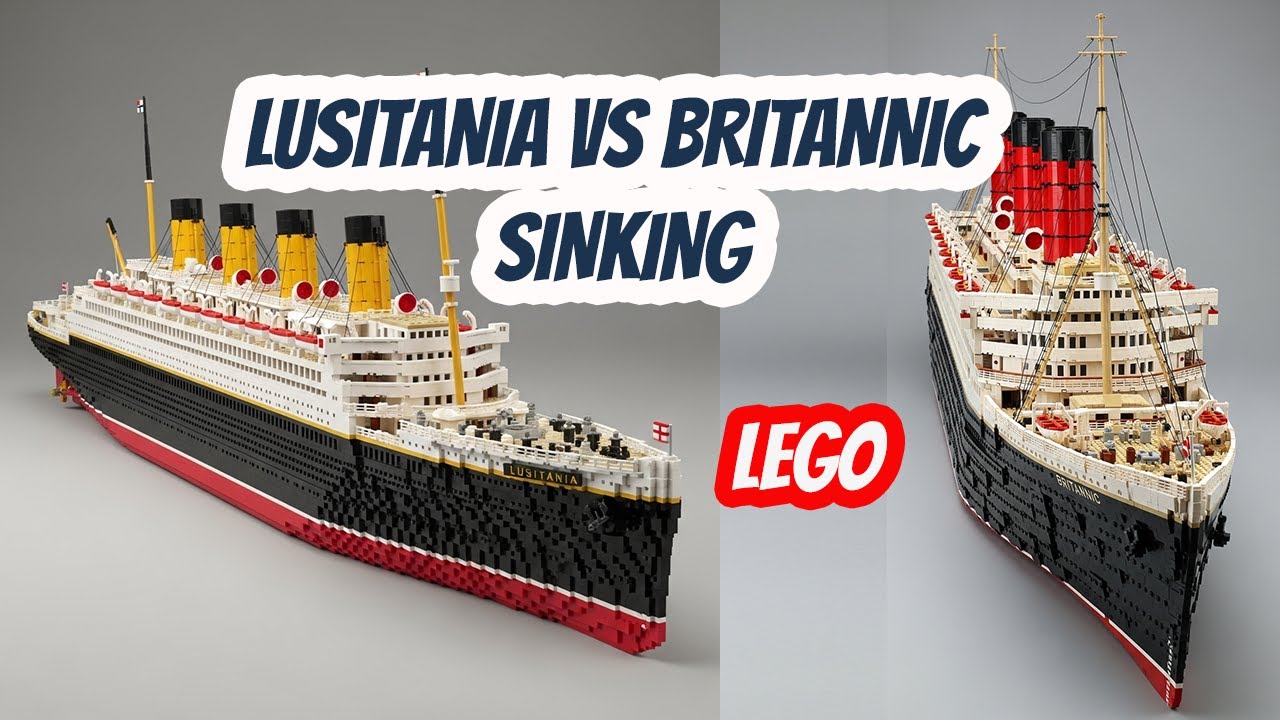 BRITANNIC and LUSITANIA lego Sinking animation - YouTube