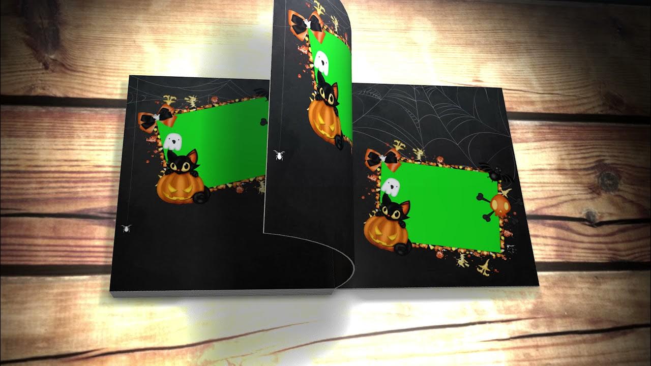 Halloween Photo Album Green Screen Template - YouTube