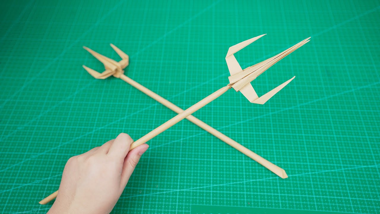 【Daoche】Origami - Trident | 做個摺紙三叉戟，你看看像誰的武器？ - YouTube