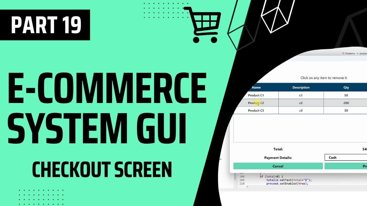 E-Commerce System Java GUI - Checkout Screen & Cart Flow (Part 19 ...