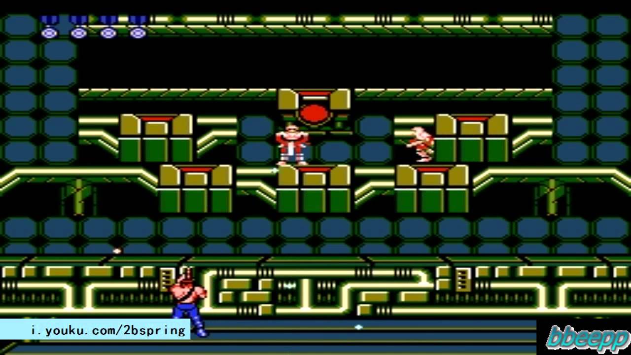 fc Contra 93超级魂 魂斗罗水下八关白弹通关 - YouTube