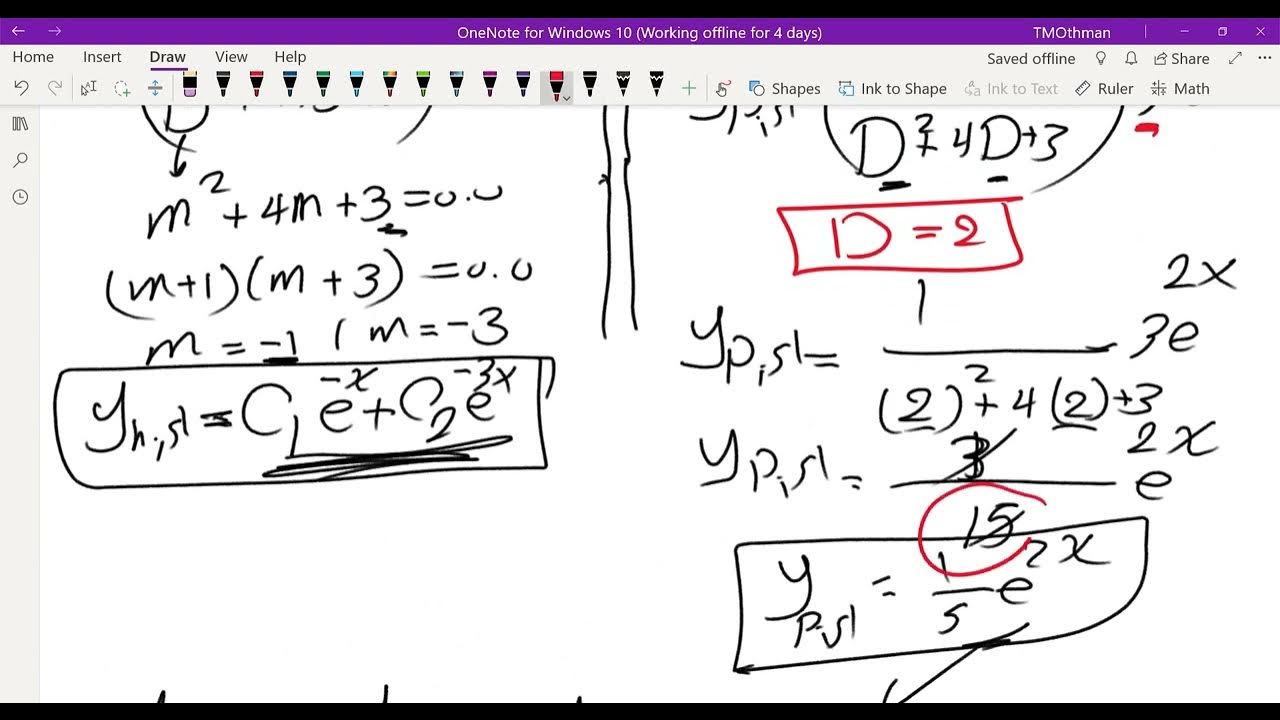 Particular solution using the inverse operator method case (1,2) - YouTube