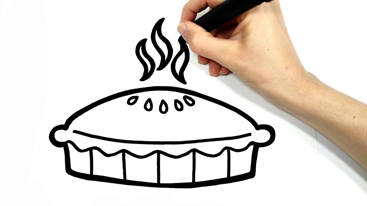 Como dibujar un PASTEL DE MANZANAS / Como dibujar un PIE - YouTube