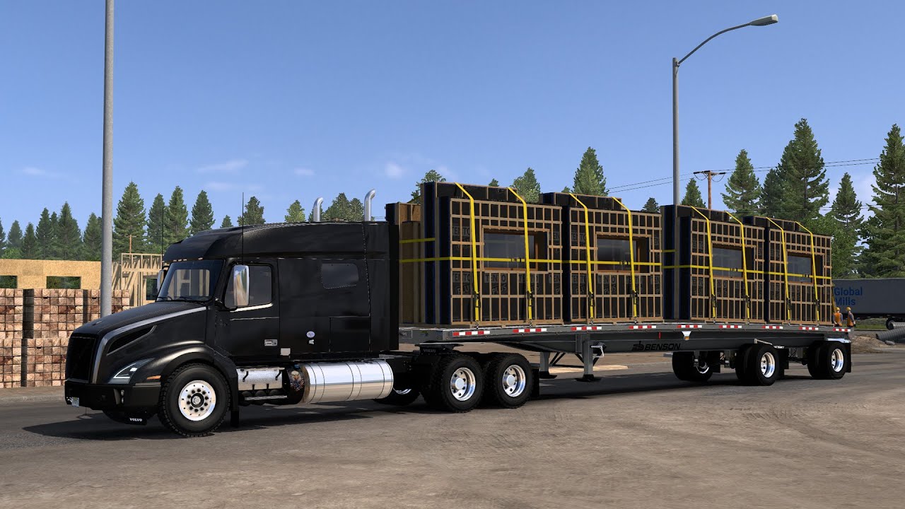 ATS – Long Distance Cargo with Volvo VNX and Benson Flatbed - YouTube