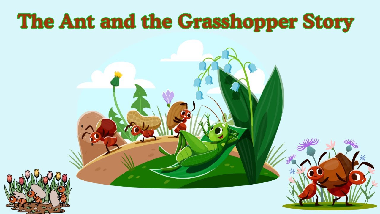 The Ant and the Grasshopper | Moral Story for Kids | Hard Work Always ...