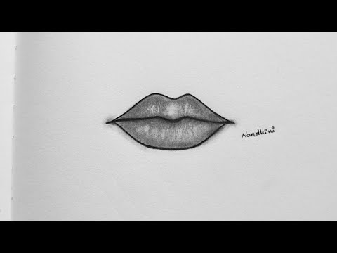 How to draw a easy realistic lips / easy pencil drawing / step by step ...
