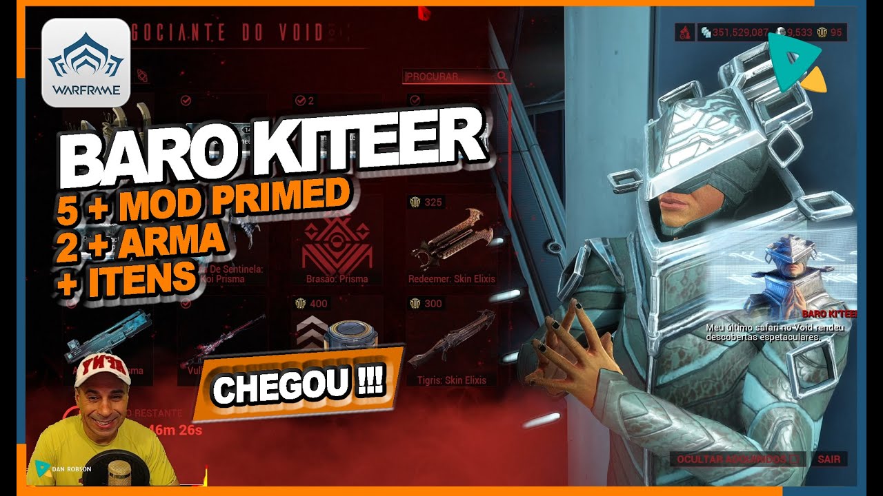 WARFRAME - BARO KITEER CHEGOU !! 5 X MOD PRIMED + 2 ARMAS + ITENS - YouTube